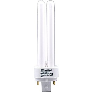 Sylvania 20671 (4-Pack) CF13DD/E/835/ECO 13-Watt Double Tube Compact Fluorescent Light Bulb, 3500K, 900 Lumens, 82 CRI, 4-Pin G24q-1 Base