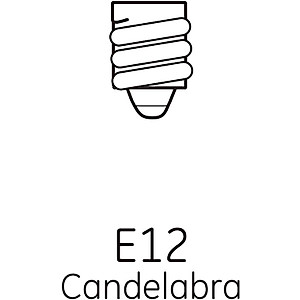 Ge Ceiling Fan Light Bulbs Blunt Tip 40 W 280 Lumens Candelabra 3.19 in. C-7a Clear Carded 2 Pack