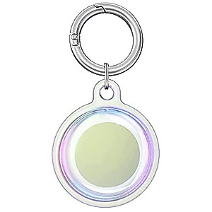 Full Protective Case for Apple Airtag 2021 Sleeve ,Tomcrazy Soft TPU Anti-Lost Anti-Scratch Cover with Key Ring for AirTags Finder Tracker Keychain (Electroplating Transparent)