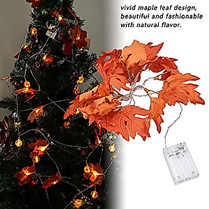 CUTULAMO String Light, Decorative Maple Leaves String Light Vivid Beautiful for Homes Gardens Courtyards Halloween Decoration