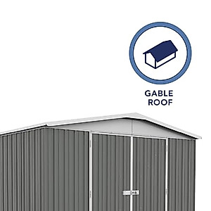 Absco Regent 10 Ft. x 12 Ft. Metal Storage Shed DIY Galvanized Steel Sheds for Tools, Bikes, Lawn & Garden Equipment, Outdoor Patio Furniture, Perfect in Backyard, Garden (Woodland Gray)