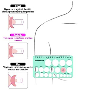 Silicone Nipples Ruler of Flange Size Measure for Nipple, Nipple Measurement Tool for Flanges Silicone and Soft in mm, Breast Pump Sizing Tool for Spectra, Medela, Momcozy, Lansinoh