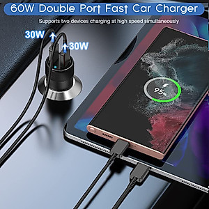 USB C Samsung Galaxy Fast Charger, Super Fast 25W Samsung Wall Charger Block with 2X Type C Cable+60W Dual Car Charger for Samsung Galaxy S23 Ultra/S23+/S23/S22 Ultra/S22+/S22/S21/S20/Note 20/Note 10+