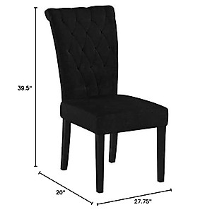 Christopher Knight Home Venetian Velvet Dining Chair, Black