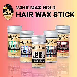 Red by Kiss Hair Wax Stick 24HR Max Hold Edge Fixer Edge Control Pomade Non-Sticky, Non-Oily Flake Free Hair Styling Wax 2.7 oz. (Unscented)