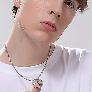 AILUOR Men Women's Dumbbell Pendant Necklace Stainless Steel Couples Barbell Pendant Fitness Gym Sports Dumbbell Weight Lifters Barbell Chain Jewelry (Silver-R)