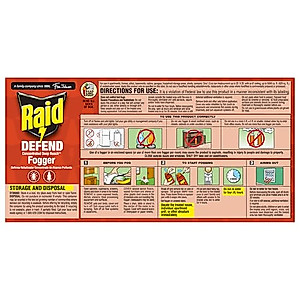 S C JOHNSON WAX 74251 Raid Fogger, 4-Pack, 1.5-Ounce