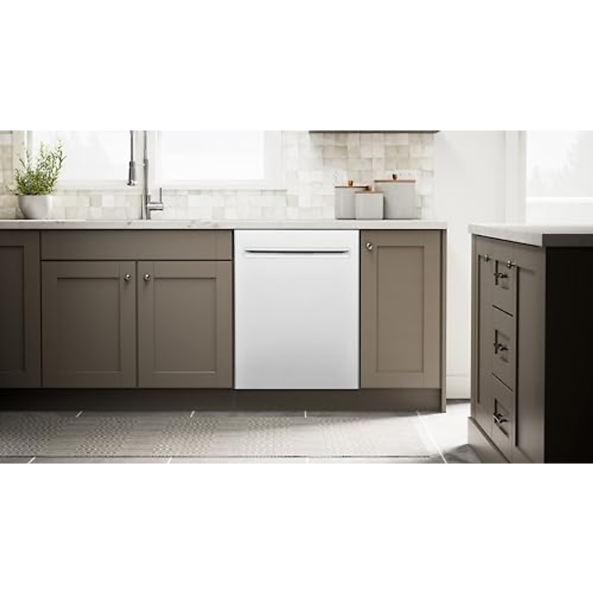 Kenmore 24" Built-In Stainless Steel Tub Dishwasher with EasyFlex 3rd Rack, SmartWash, UltraWash Plus, TurboDry, MoreSpace Adjustable Rack, Energy Star Certified, White