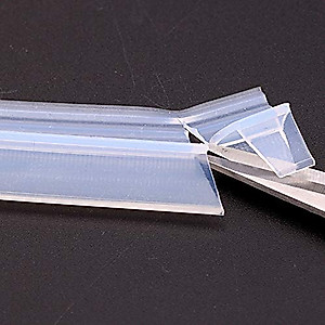 Queenbox Shower Door Seal Strip 120 inches Cuttable Length, 20mm Extended Water Retaining Edge, Frameless Glass Door/Window Sweep to Stop Shower Water Leaks, 1/4"(6mm) Glass Thickness, Clear (F-Type)