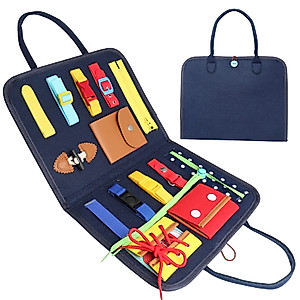 Busy Board Montessori Toys for Toddlers,Sensory Toys Gifts for 3 4 5 6 7 8 Year Old Boys & Girls Preschool Toddler Activities Board Learning Educational Travel Toys for Road Trip Car Airplane Games