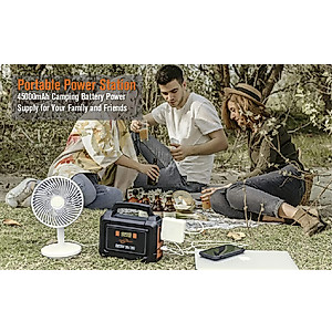POWSTREAM 100W Portable Power Station Solar Generators 167Wh Lithium Battery Power Supply with 110V AC Outlet, 2 DC Ports, 4 USB Ports, LED Flashlights for CPAP Home Camping Emergency Backup