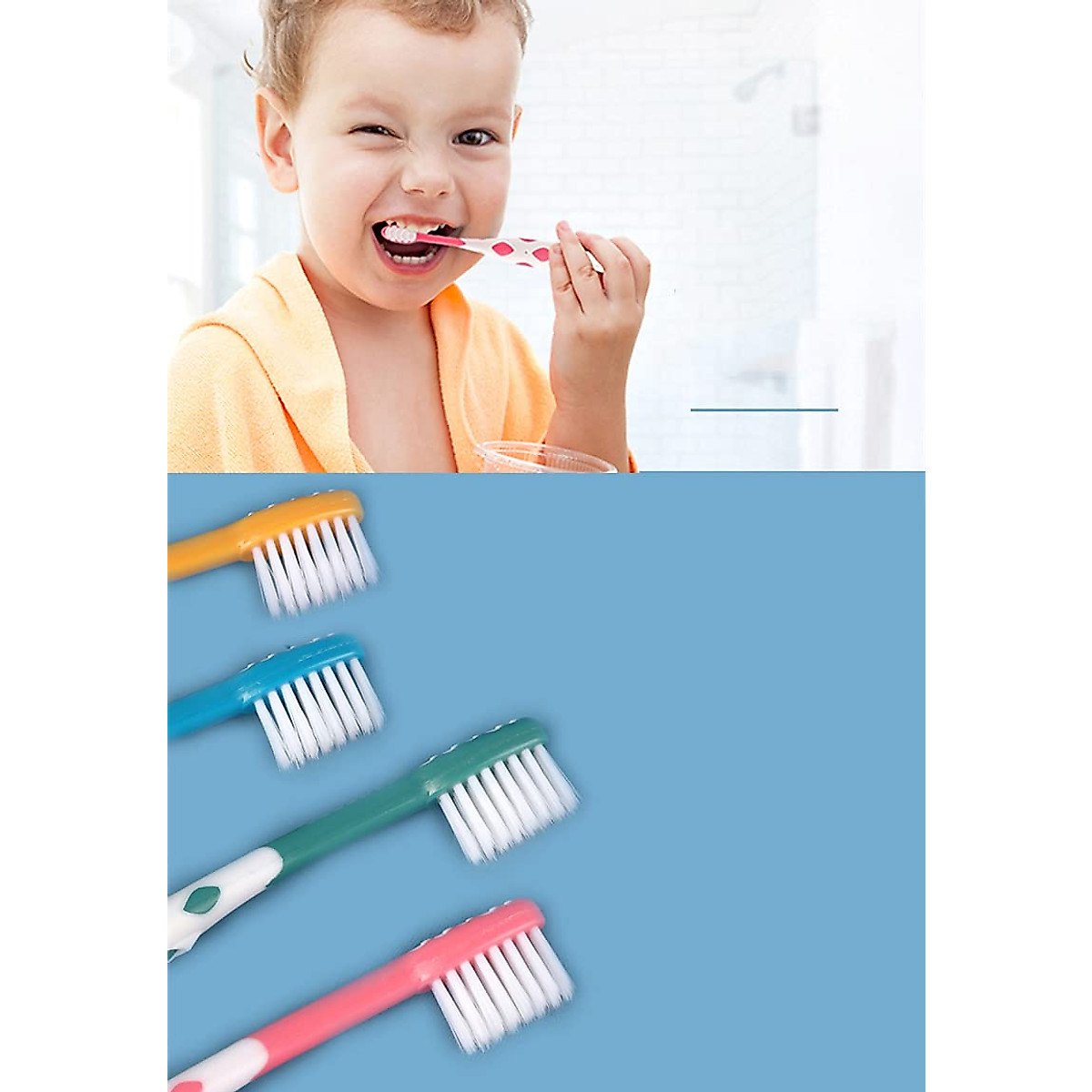 ESFOTO Toddler Toothbrush Age 2-4 Kids Toothbrushes Set Extra Soft Manual Childrens Toothbrush for Kids Boys Girls Child 2-5 Years 4 Pack