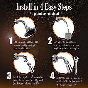 High Sierra Showerheads® - All Metal 1.5 GPM High Efficiency Low Flow Showerhead. Chrome