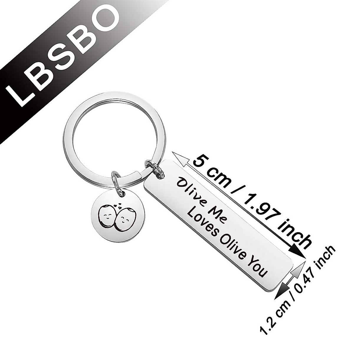CENWA Funny Food Pun Gift Olive Me Love Olive You Keychain Valentines Day Gift Anniversary Day Jewelry (Olive Me K)