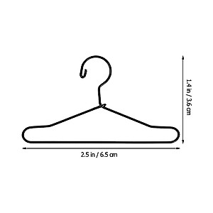 EXCEART 20 Pcs Doll Clothes Hanger Metal Doll Outfit Hanger Wardrobe Doll Clothes Accessories for Doll Clothes Gown Dress Outfit 65mm Black