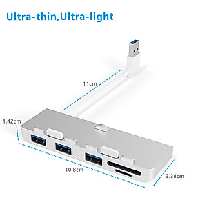 Cateck iMac Hub Aluminum USB Hub Adapter Docking Station with Micro SD & Micro SD Card Reader Combo and 3 USB 3.0 Port Compatible with 2021 iMac and iMac Pro (Upgrade Version)