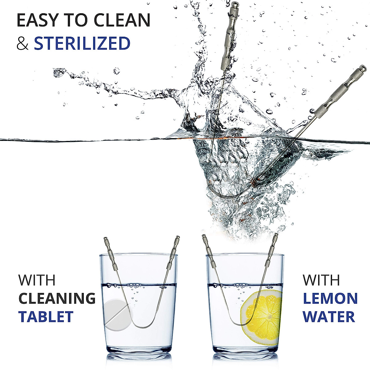 AVOOLI Tongue Scraper UK Pack of 2-100% Stainless Steel Tongue Scrapers for Adults Tongue Care Tool - Best Metal Tongue Cleaner and Toungescraper for Adults Oral Hygiene Kit