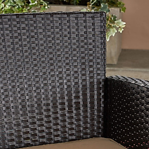 Christopher Knight Home Tori Outdoor Wicker Club Chairs (Set of 2), Brown and Tan