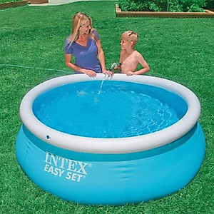 Intex Easy Set 6 Foot x 20 Inch Round Inflatable Above Ground Outdoor Backyard Swimming Pool with 330 GPH Easy Set Cartridge Filter Pump