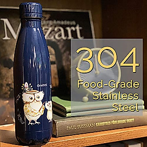 Onebttl Teacher Appreciation Gifts for Women Men, Teacher Appreciation Day Gift Stainless Steel Cup for Male Female from Parent, Students - Owl