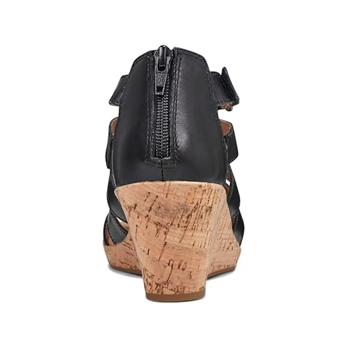 Rockport Women's Briah Gladiator Wedge Sandal, Black Leather, 6 M US