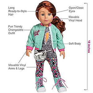 Adora Amazon Exclusive Amazing Girls Collection, 18” Realistic Doll with Changeable Outfit and Movable Soft Body, Birthday Gift for Kids and Toddlers Ages 6+ - Sam
