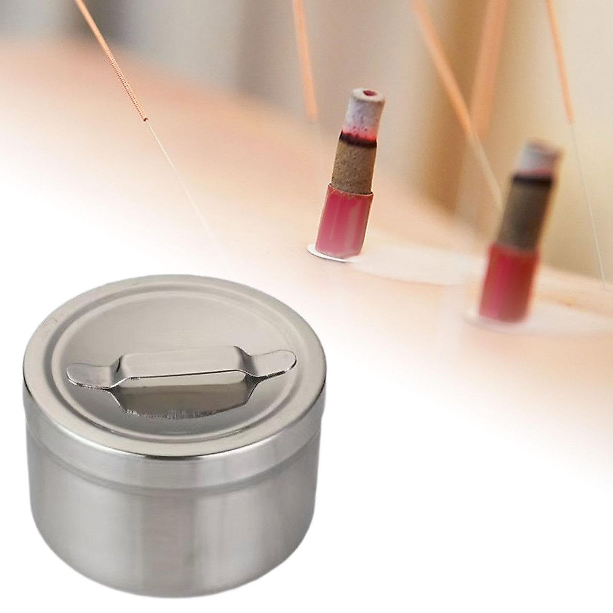 Generic Stainless Steel Medical Ointment Jar Apothecary Jar Cotton Balls Dispenser, 7.5cmx5cm, Silver