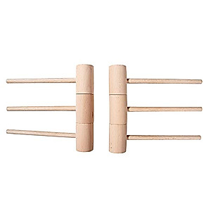 6Pcs Wooden Hammers, Natural Hardwood Crab Lobster Seafood Mallets