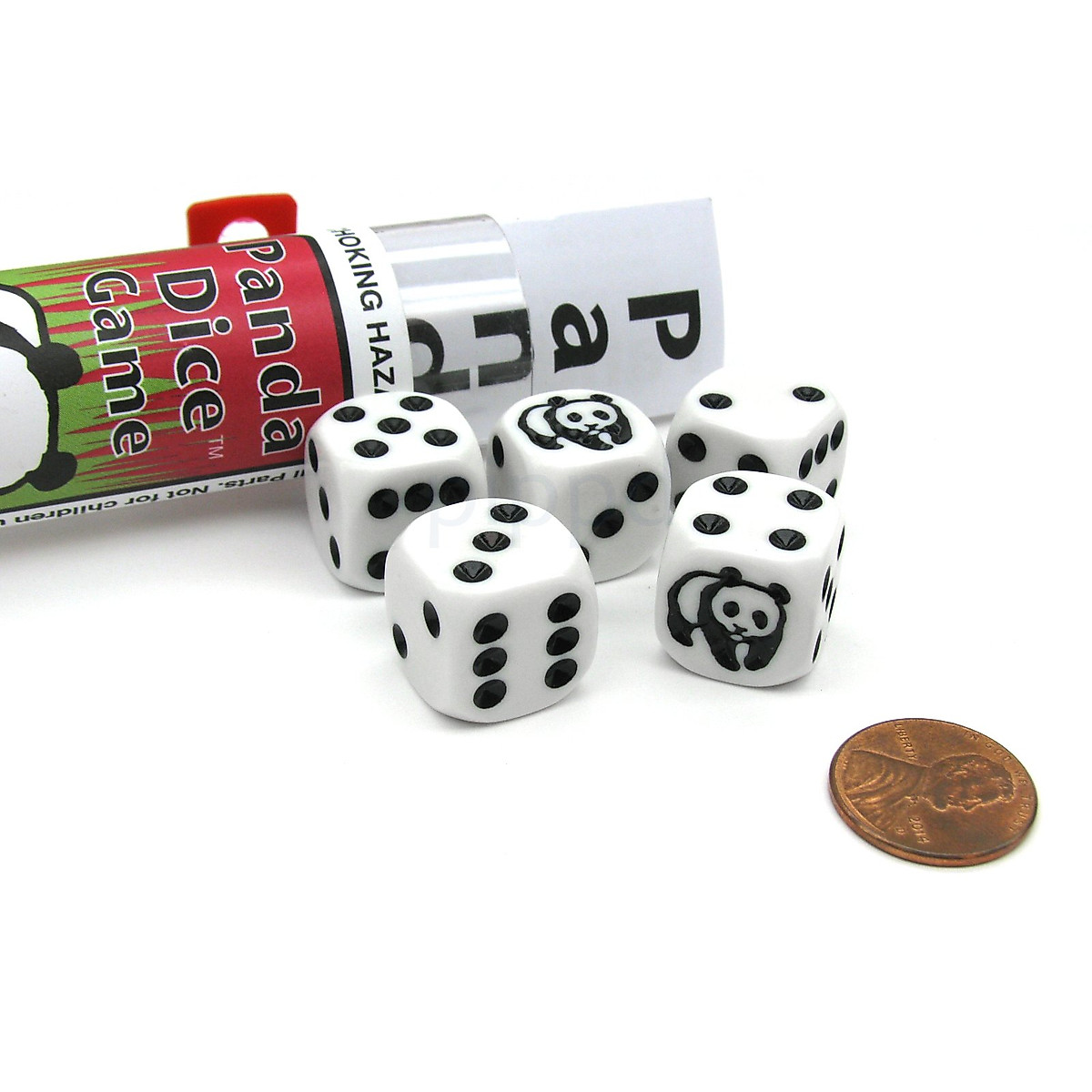 Koplow Games Panda Dice Game with 5 Dice Travel Tube and Gaming Instructions