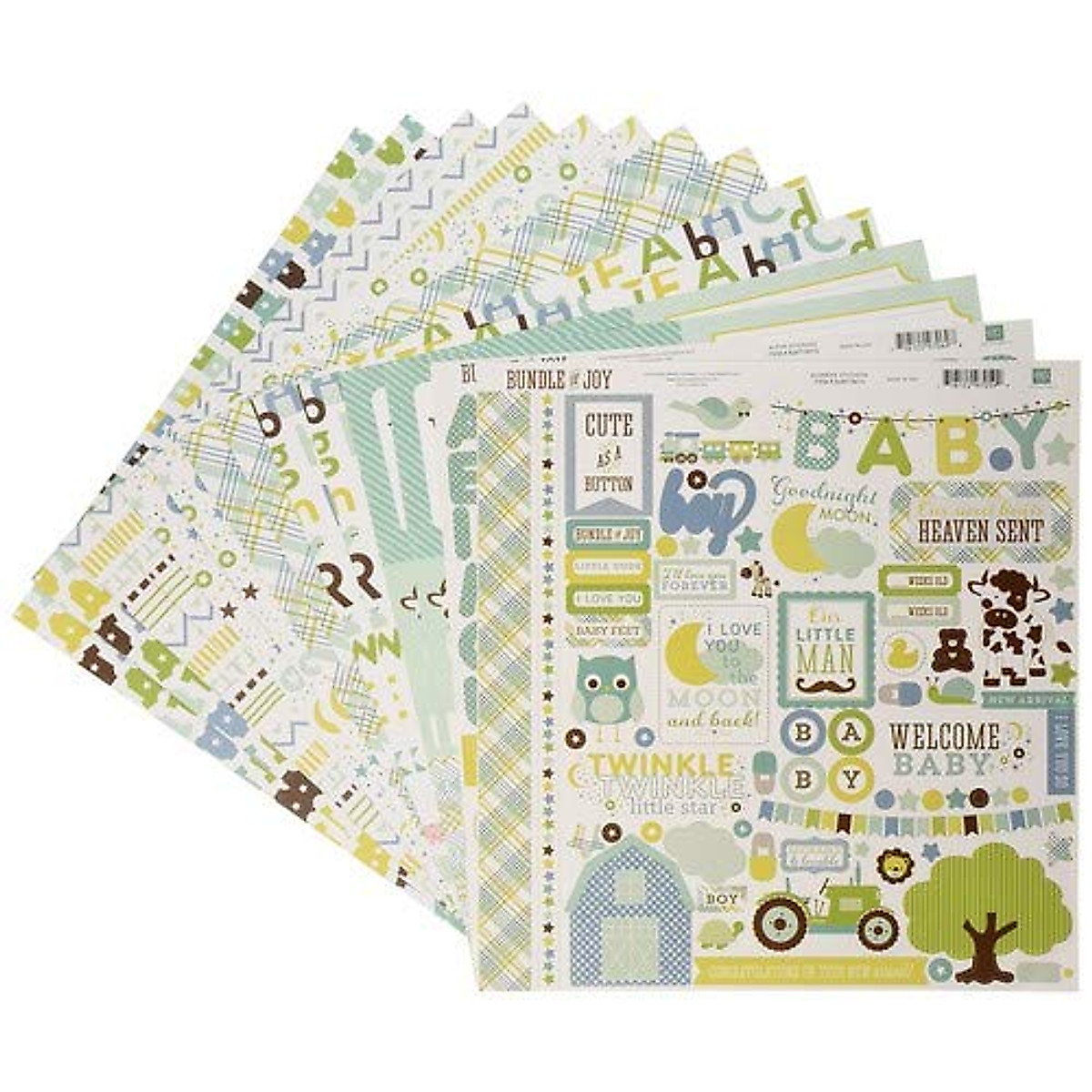 Echo Park Paper Company Bundle of Joy Boy 2 Collection Kit, Green, 12-x-12-Inch
