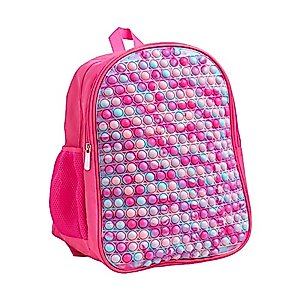 WPNAKS Pop Backpack, Fidget Pop-On-It Backpack for Kids Girls Boys, Silicone Waterproof Backpack School Book Bags (A)