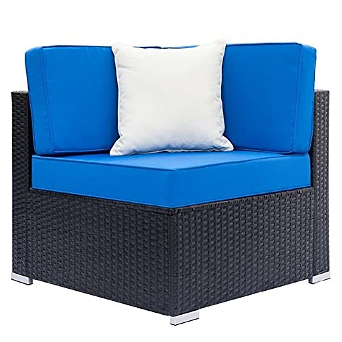 SAWQF Patio Furniture Set Fully Equipped Weaving Rattan Sofa Set with 2pcs Corner Sofas & 2pcs Single Sofas - Woven Rattan