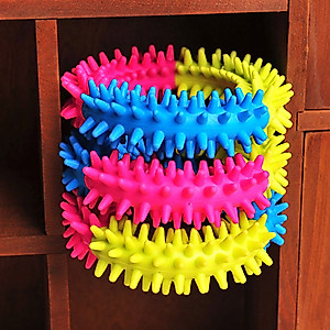Shuohu Dog's Thorn Ring Chew Toy Rubber Spiny Multicolor Circle Non-Toxic Dental Healthy Training Toys