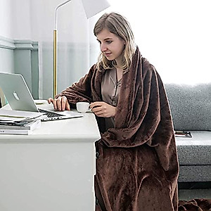 MOONLIGHT20015 Silk Touch Warm Fleece Throw Blankets - 400 GSM Throws for Sofa Fluffy Blanket Bed Throw for Bedroom, Couch, Travel (Coffee, Throw 50" x 60")