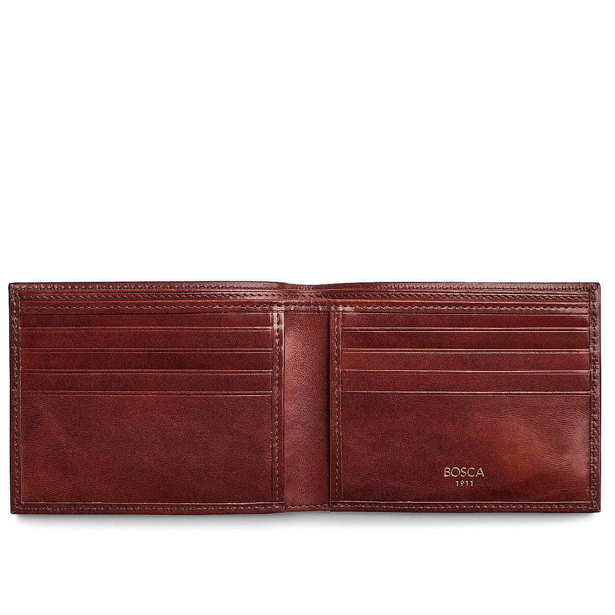 Bosca Men's Wallet, Old Leather 8-Pocket RFID Wallet for Men, Dark Brown