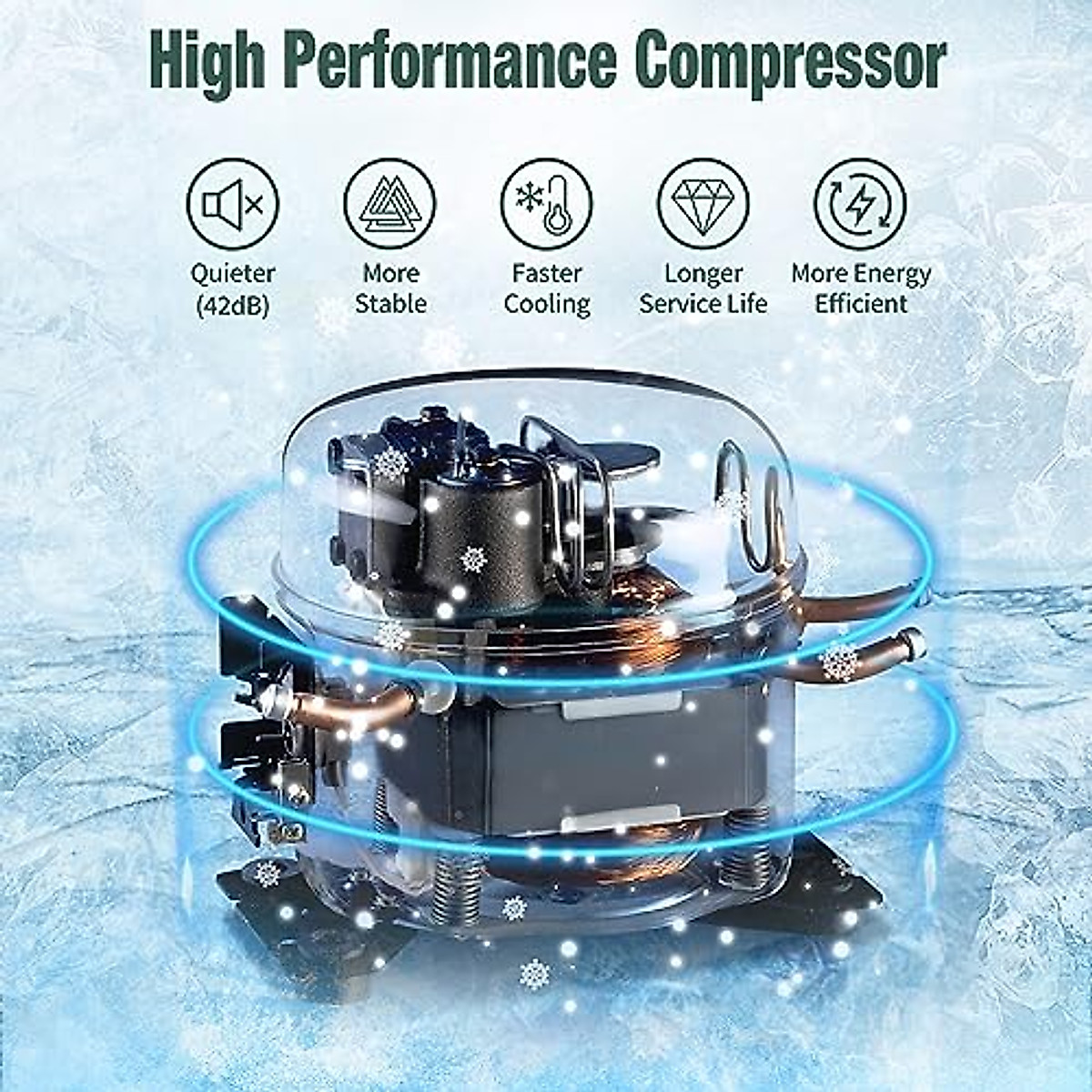 JINJUNYE Beverage Refrigerator and Cooler, 115 Can Beverage Fridge, Cools to 21°F, Mini Fridge Freestanding Beverage for Beverage, Beer Wine, Juice, for Bedroom Bar Office 3 Cu.ft