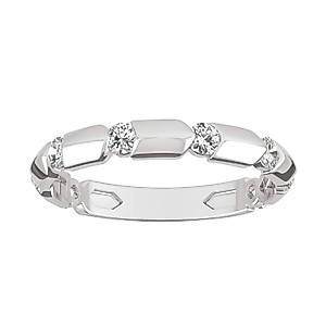 14K White Gold Moissanite by Charles & Colvard 2.5mm Round Fashion Ring-size 6 0.48cttw DEW