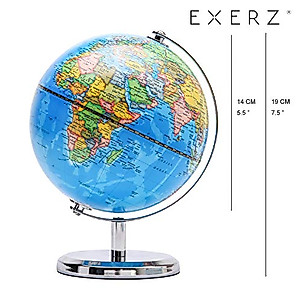 Exerz Political Globe Dia 5.5-inch (14cm)- Mini World Globe - Educational/Geographic
