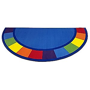 KidCarpet.com Colors Semicircle Classroom Carpet, 12' x 6'