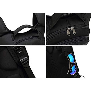 HuaChen Anti-theft Travel Backpack, Business Laptop School College Bookbag with USB Charging Port for Men Women (JSS11_Black)