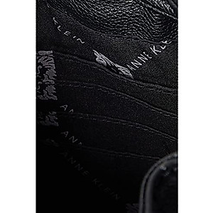 Anne Klein Womens Anne Klein quilted bucket crossbody, Black, One Size US