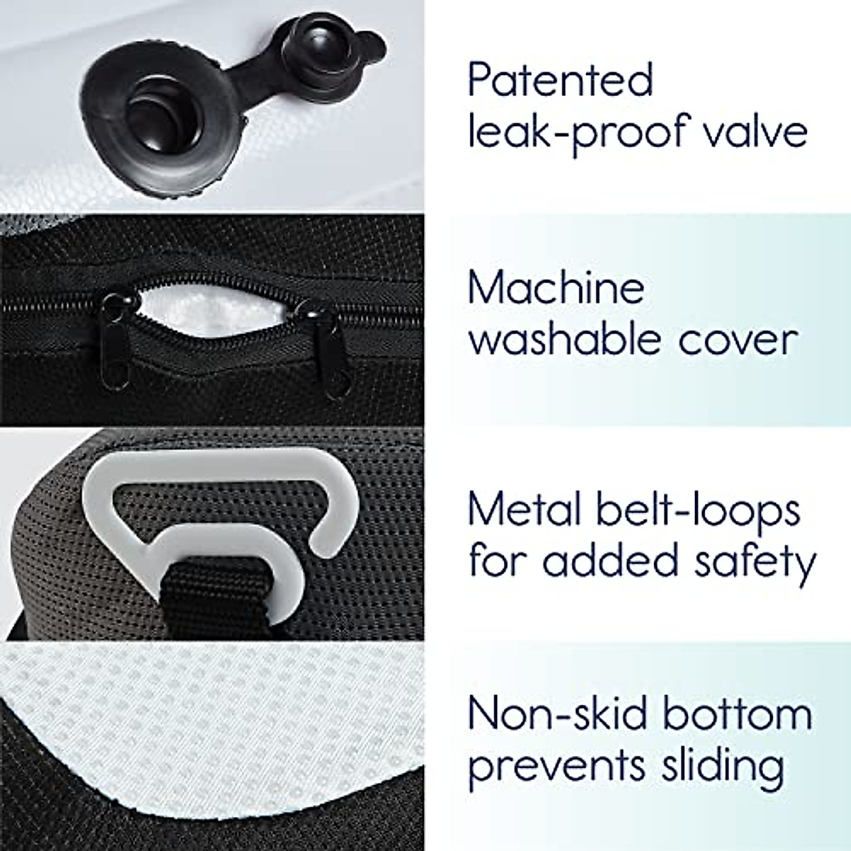 hiccapop UberBoost Inflatable Booster Car Seat | Blow up Narrow Backless Booster Car Seat for Travel | Portable Booster Seat for Toddlers, Kids, Child | Pink/Black