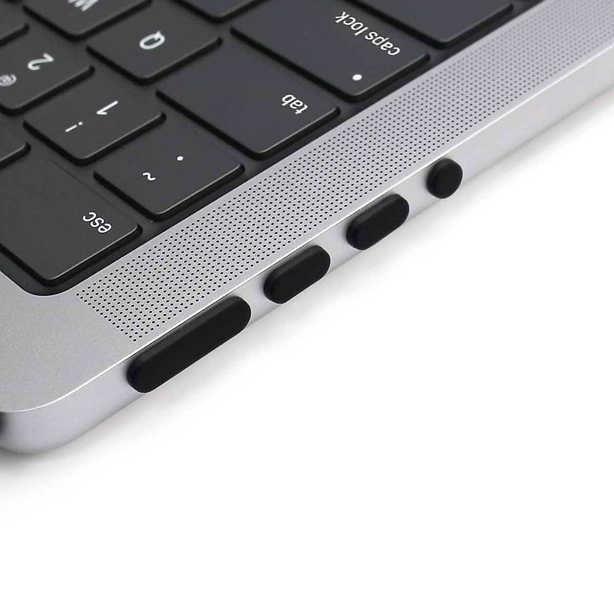 ProElife 7 Pcs Anti Dust Dirt Plug Cups Set for 2023-2021 MacBook Pro 14.2 inch 16.2 inch M3 M2 M1 Pro/Max (Model: A2779/A2442/A2780/A2485) Accessory Silicone Anti Dirt Protective Cover (Black)