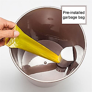 Trash Can 10L Light Luxury Shake Lid Plastic Trash Can with Garbage Bag Storage Box Modern Fashion Trash Can for Kitchen Bathroom Trash Can Wastebasket