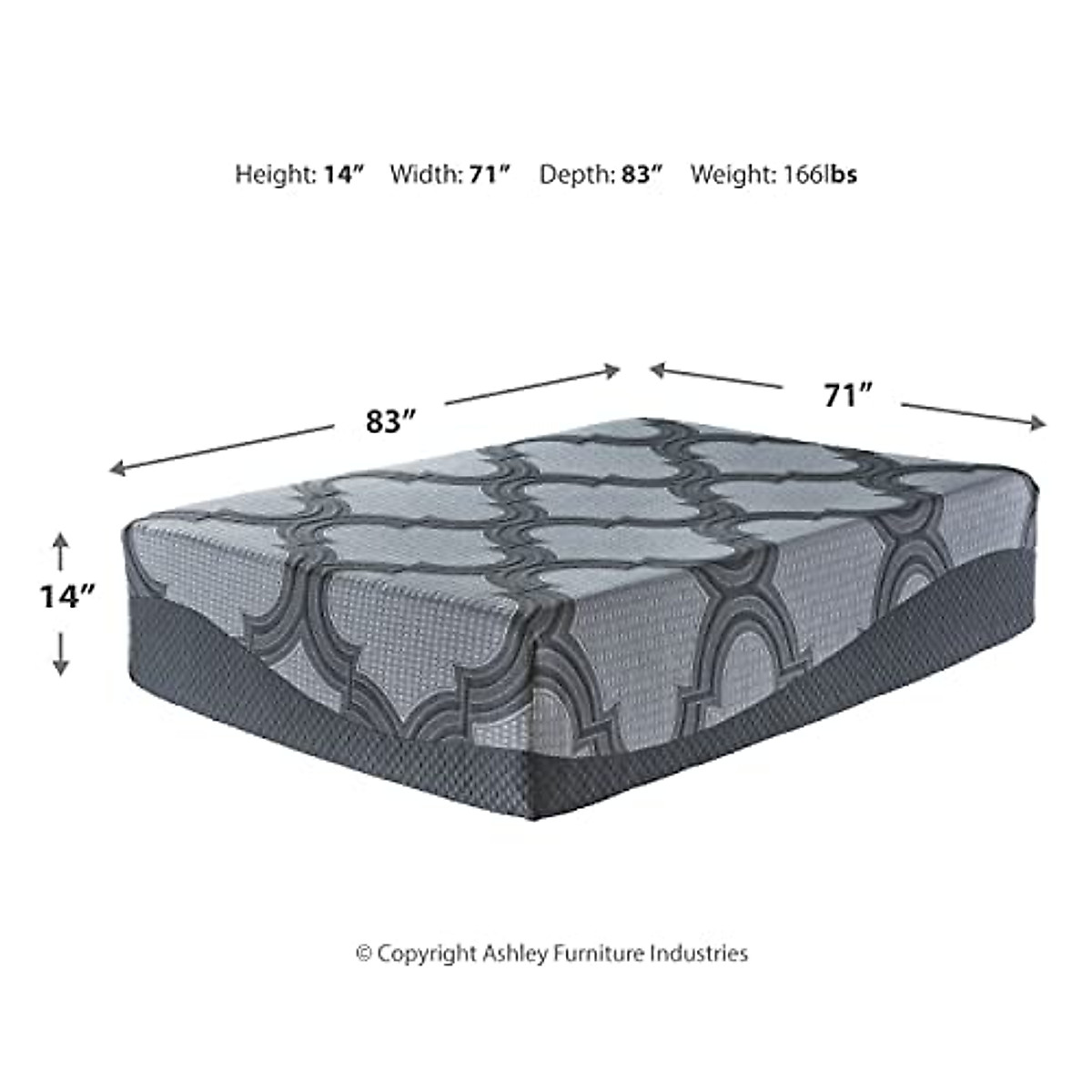 Signature Design by Ashley California King Size 14 Inch Hybrid Mattress with Cooling Gel Memory Foam and Lumbar Support Form