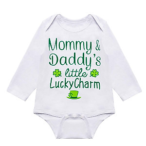 Baby Girls Outfit Set St Patrick's Day Clothes Long Sleeve Bodysuit+Tutu Skirt+Headband+Leg Warmers (3-6 Months) Green