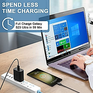 45W Samsung Super Fast Charger Type C, USB C Android Phone Charger with 6.6FT C Type Cable for Samsung Galaxy S23 Ultra/S23/S23+/S22 Ultra/S22+/S22, Note 10/Note 20/S20/S21/S10/S9/S8, Galaxy Tab S7/S8