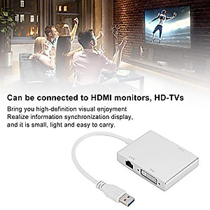 Cuifati 4 in 1 USB3.0 Adapter, for Projector HDTV, HD‑TVs Connection, for Business presentations, conferences or Training Courses