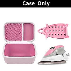 GWCASE Case Compatible with Oliso M2 Pro Mini Project Iron. Travel Irons Carrying Organizer Holder with Mesh Pocket Fits for Solemate and Other Accessories (Box Only)-Pink
