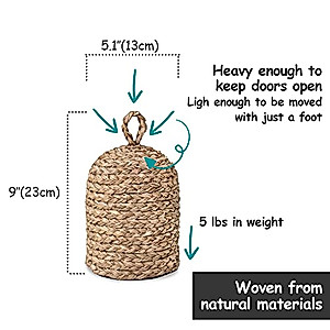 Seagrass Doorstop | Jute Door Draft Stopper for Bottom of Doors - Farmhouse Décor Jute Rustic Door Jammer (Seagrass)